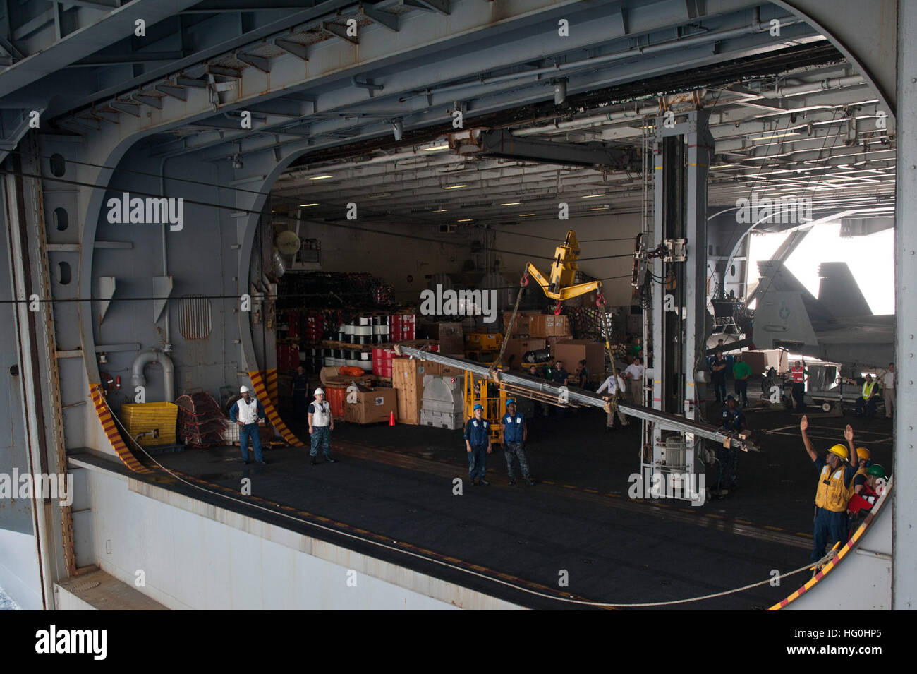Sailors aboard the aircraft carrier USS Nimitz (CVN 68) conduct a ...