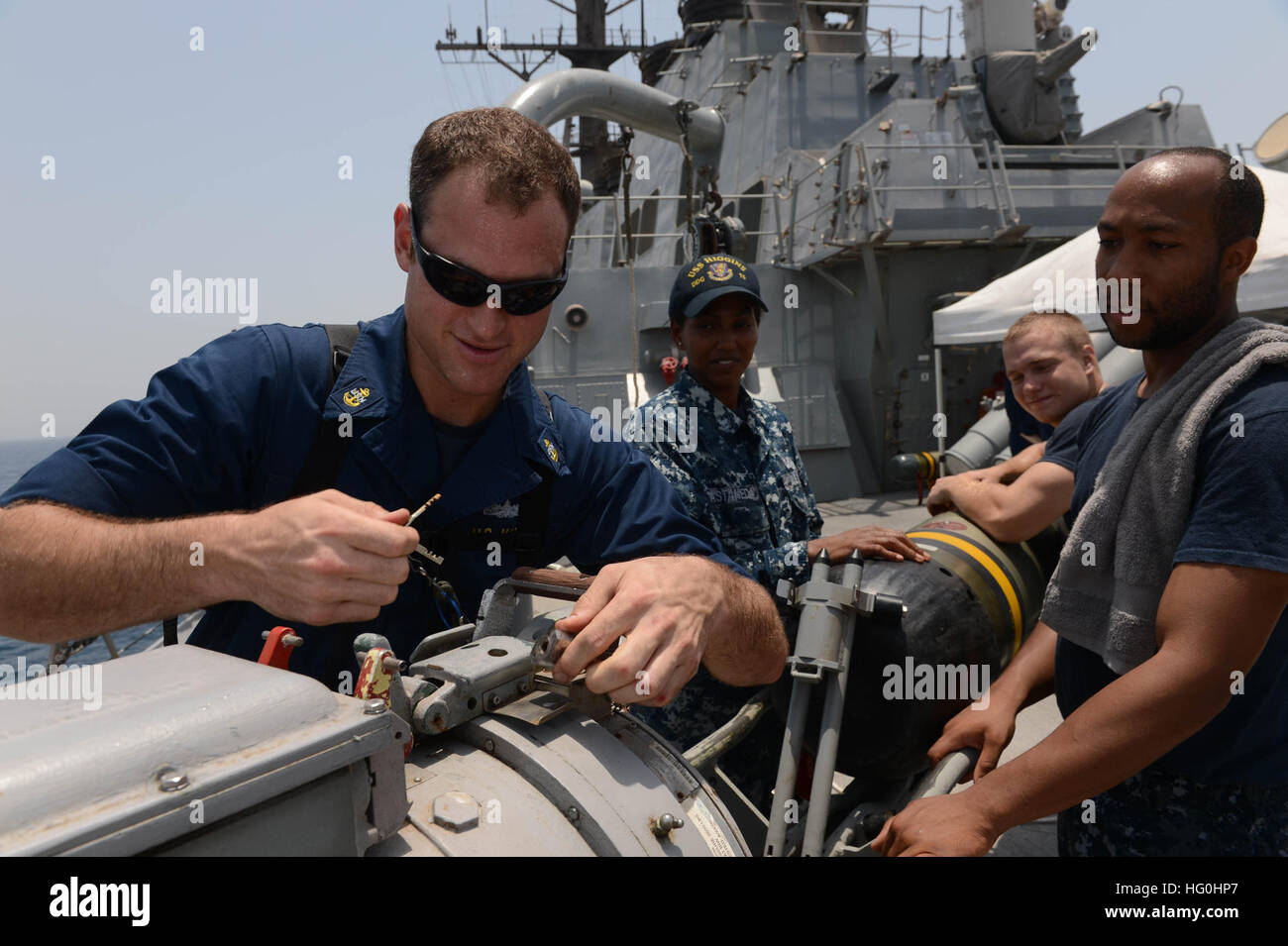 ARABIAN GULF (June 29, 2013) ?? Chief Fire Controlman Andrew Zalewski ...