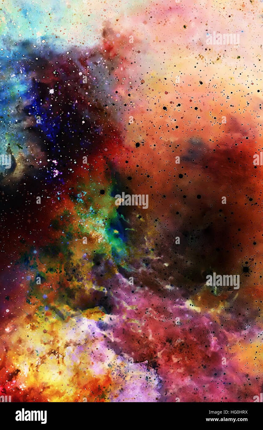 Cosmic space and stars, color cosmic abstract background. Fire effect in space Stock Photo - Alamy