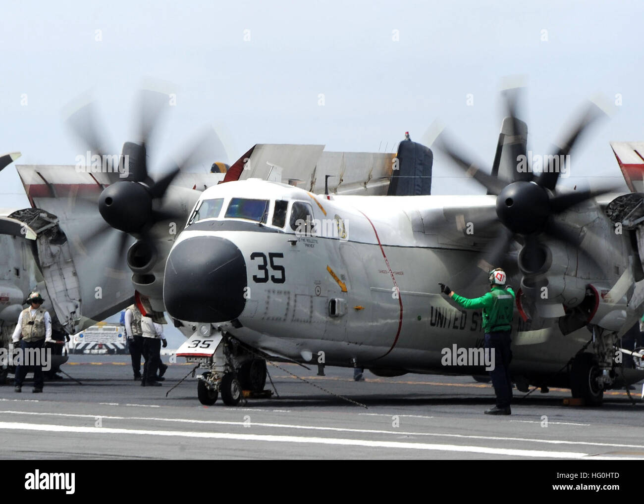 A U.S. Navy C-2A Greyhound aircraft assigned to Fleet Logistics Support ...