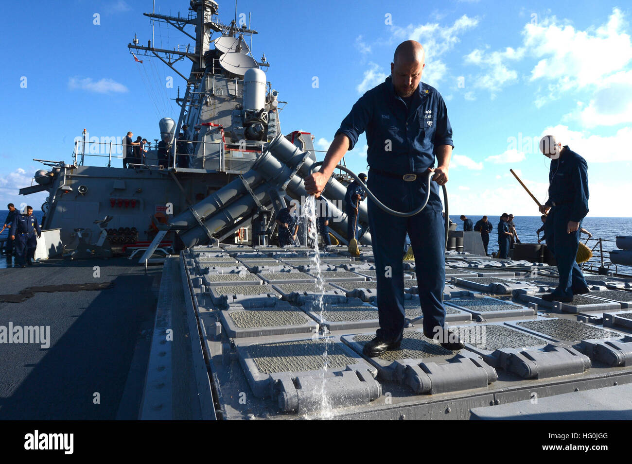 Sonar Technician (Surface) 1st Class Ralph-Keith Tone provides a ...