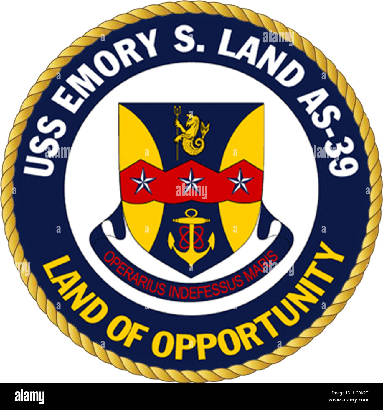 USS Emory S. Land AS-39 Crest Stock Photo - Alamy