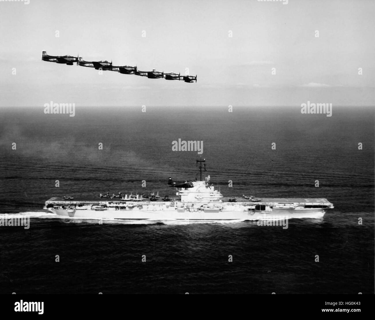 USS Lake Champlain CVS-39 with VMA-324 1957 Stock Photo - Alamy