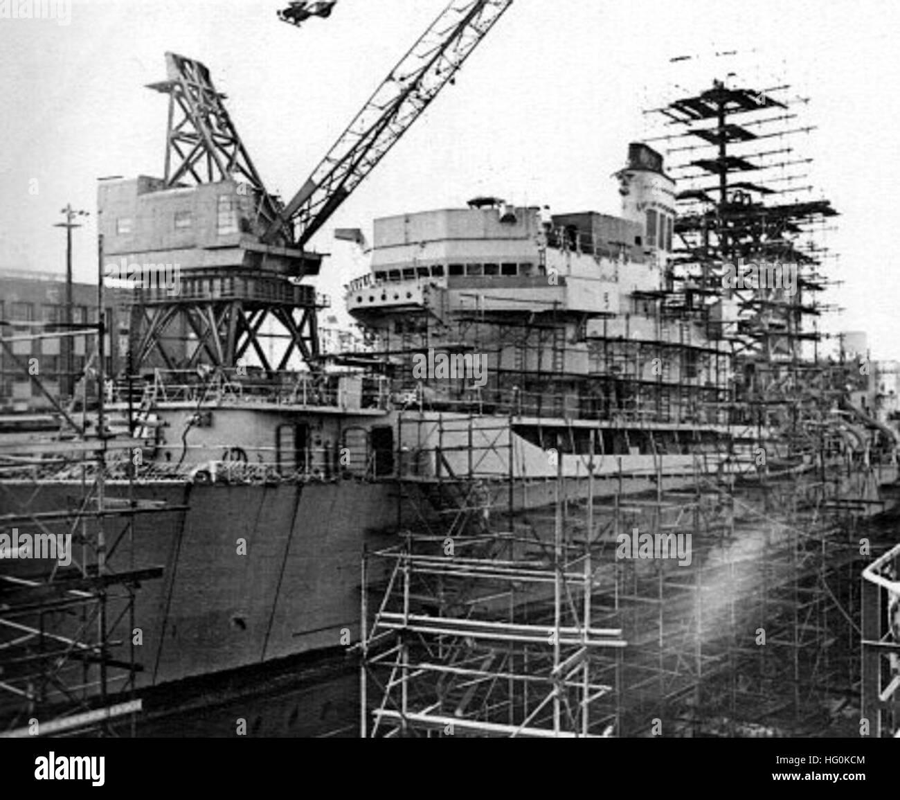 USS Coontz (DLG-9) modernised at Philadelphia Navy Yard c1971 Stock ...