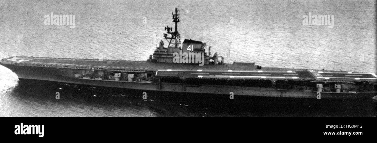 USS Midway (CVA-41) underway after SCB-110 c1958 Stock Photo - Alamy