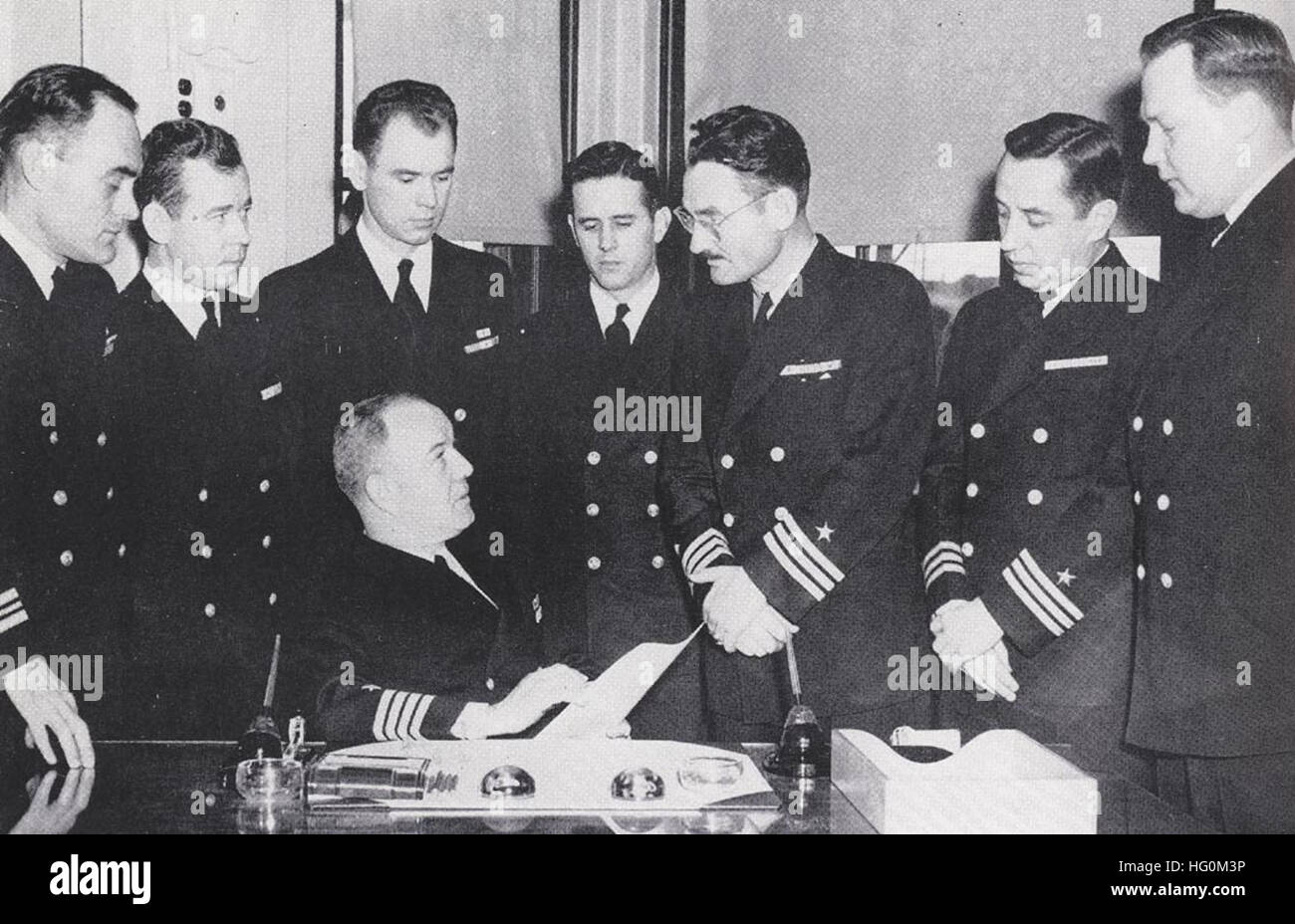 USS Dayton, Captain and Department Heads Stock Photo - Alamy