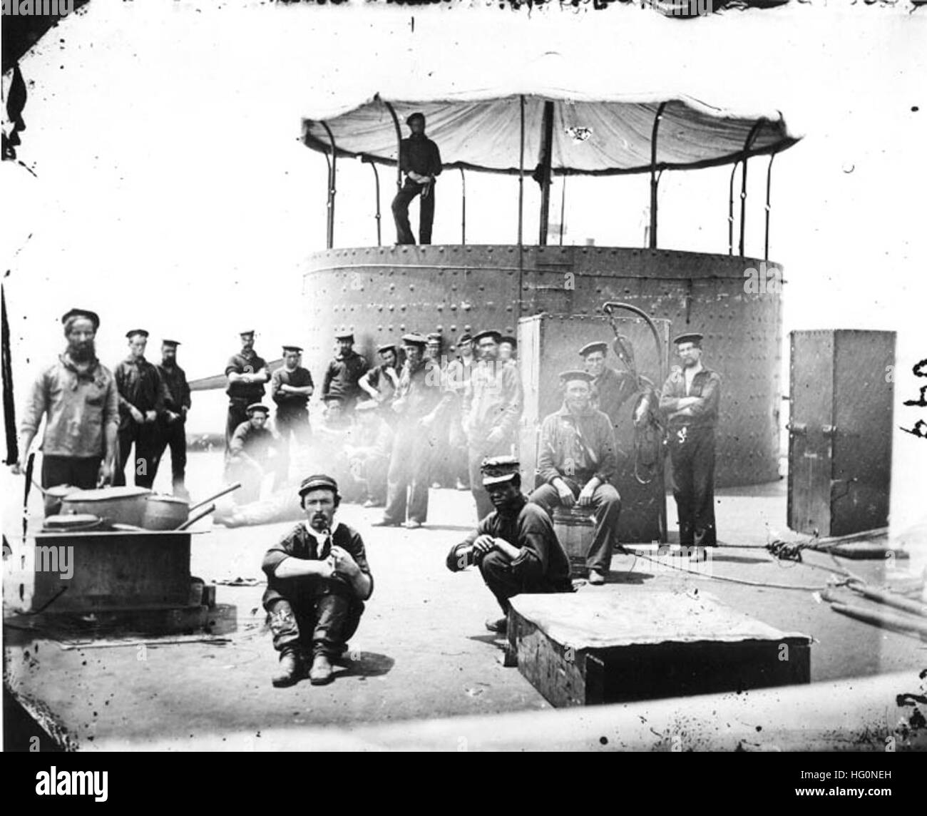 Uss monitor ironclad warship Black and White Stock Photos & Images - Alamy