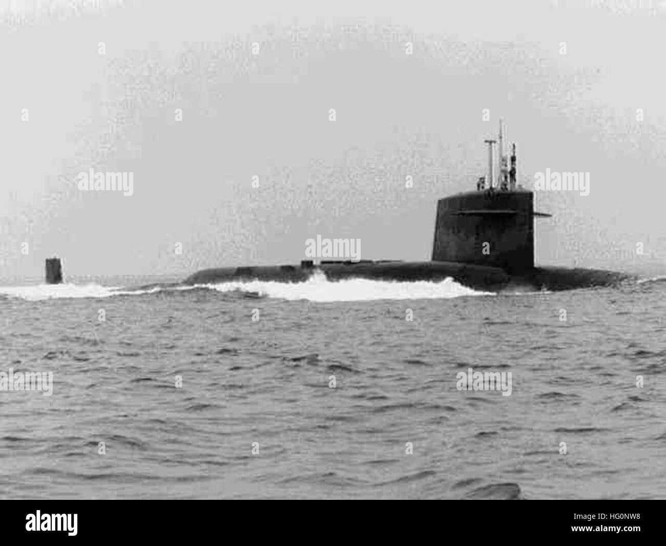 The ballistic missile submarine USS Ethan Allen (SSBN-608) operates in ...