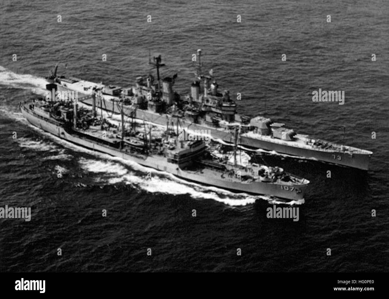 USS Passumpsic (AO-107) refueling USS St Paul (CA-73) 1961 Stock Photo ...
