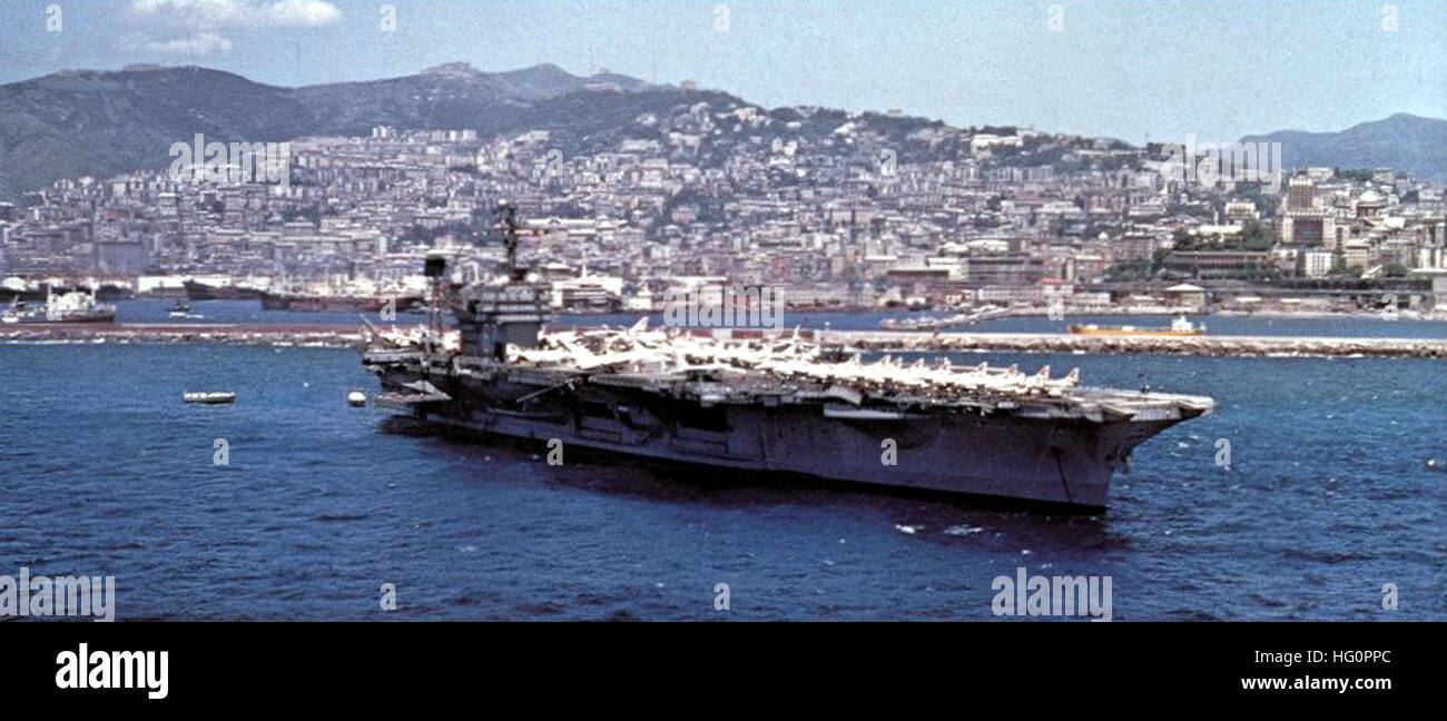 USS John F. Kennedy (CVA-67) at anchor in 1969 Stock Photo - Alamy