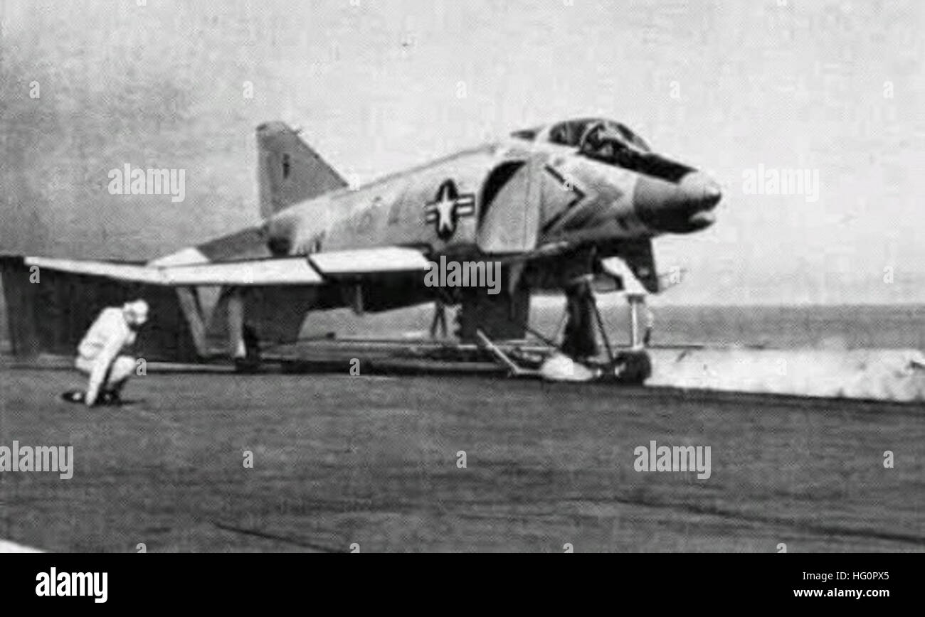 XF4H-1 on cat CVA-62 Stock Photo - Alamy