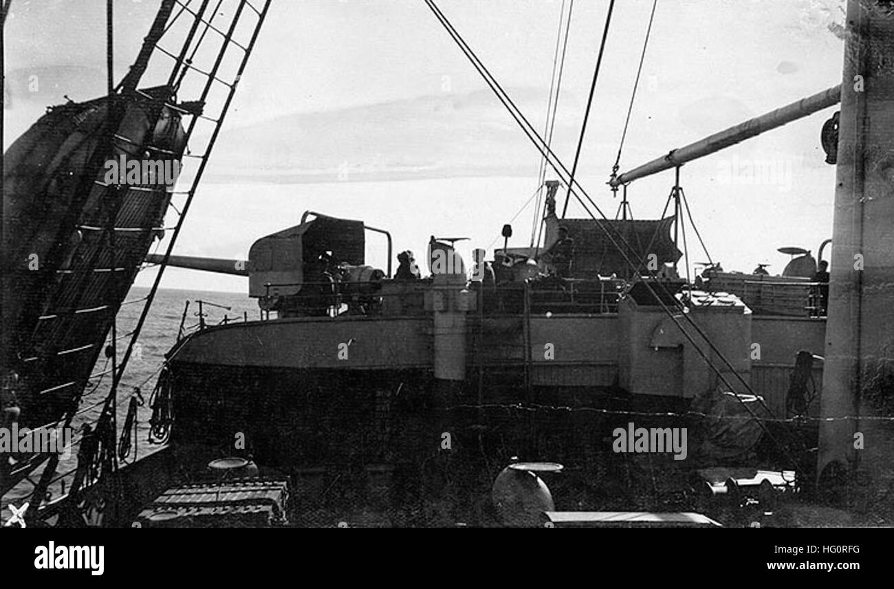 USS Mount Vernon (1917-1919), a transport ship, is armed with a five ...