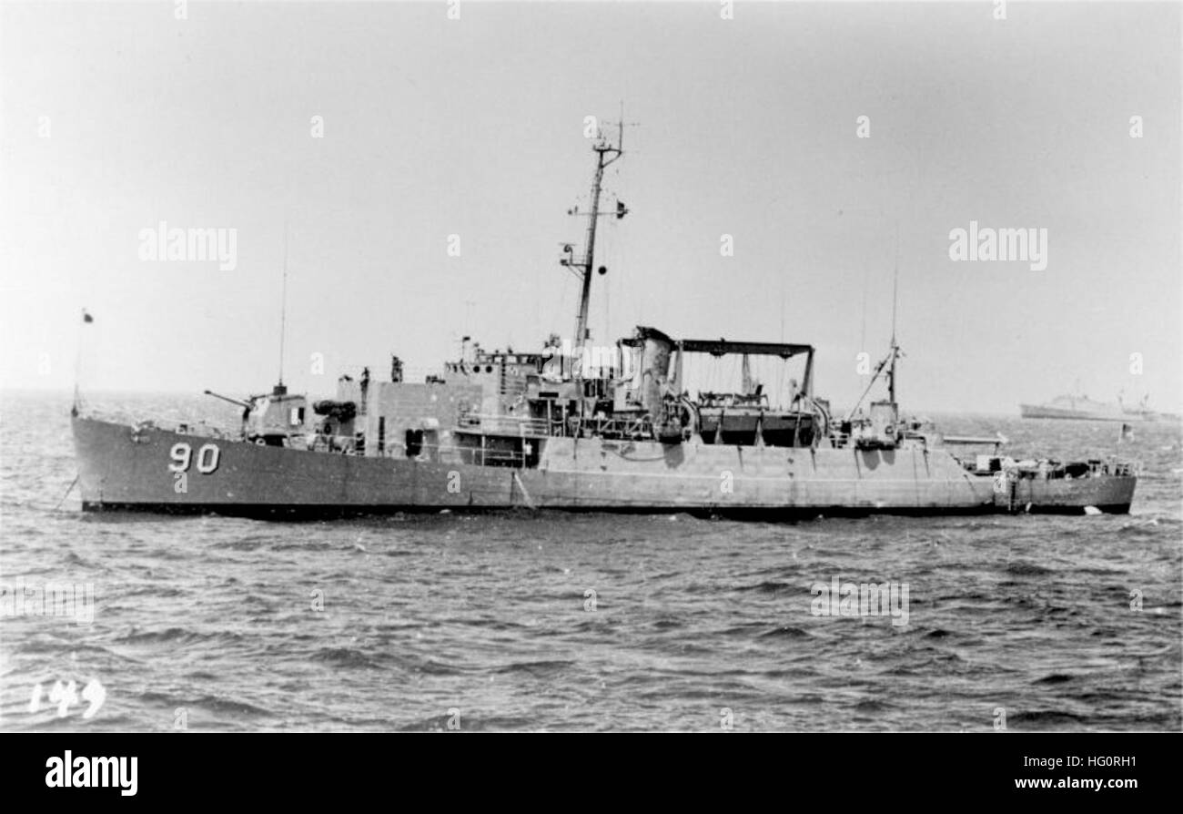 USS Kirwin (APD-90), a United States Navy high-speed transport, shown ...