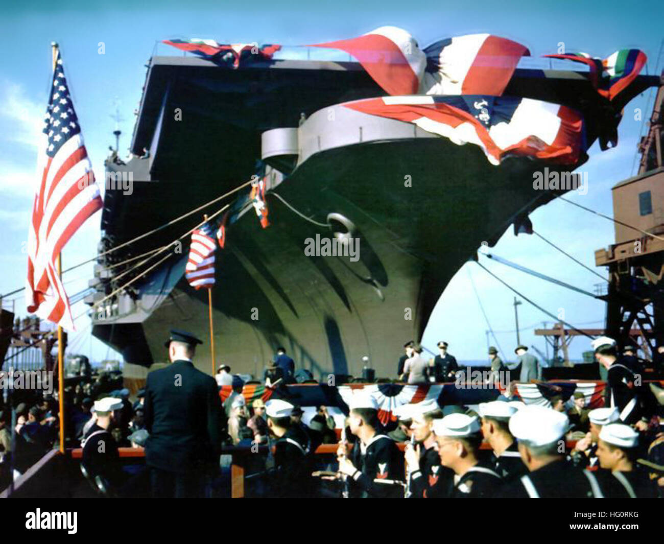 USS Midway (CVB-41) prepared for christening Stock Photo - Alamy