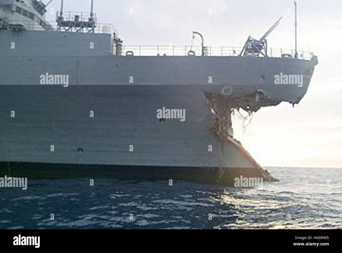 USS Denver after collision with USNS Yukon Stock Photo - Alamy