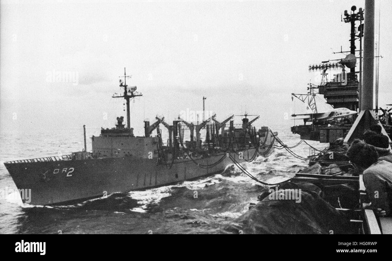 USS Milwaukee (AOR-2) was a U.S. Navy replenishment oiler conducting ...