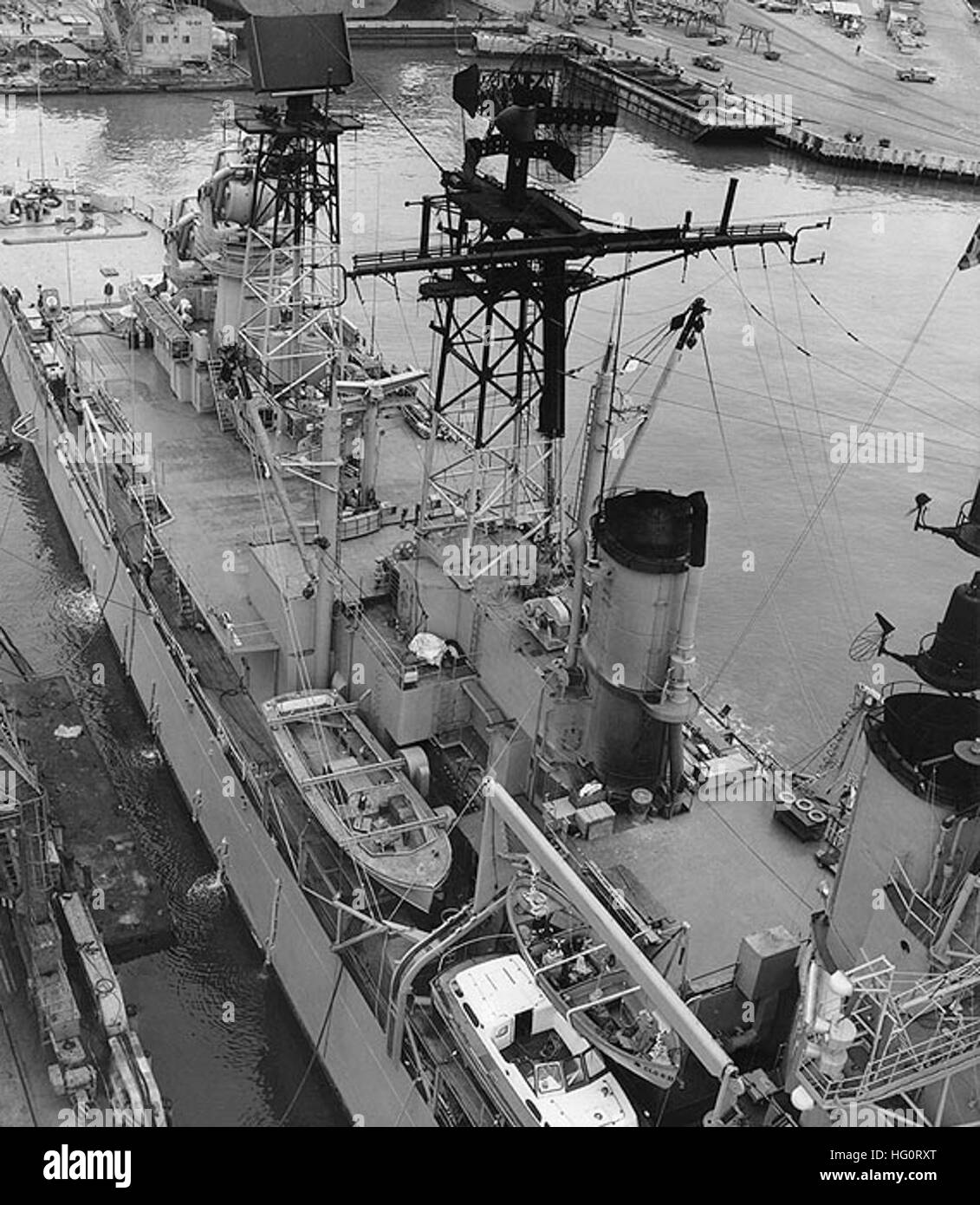 USS Providence (CLG-6) amidships at Hunters Point c1970 Stock Photo - Alamy