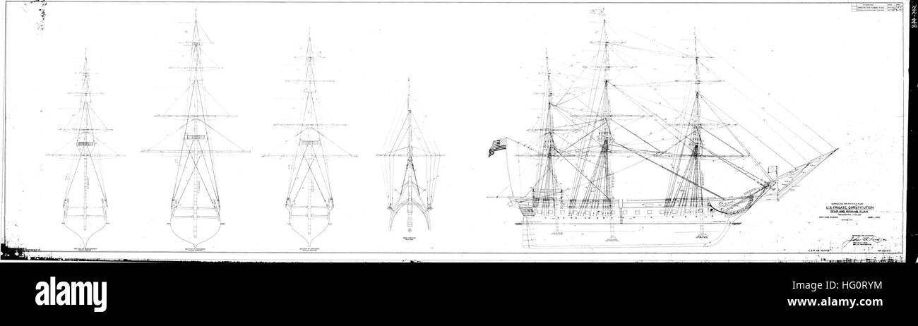 Uss constitution rigging plan hi-res stock photography and images - Alamy