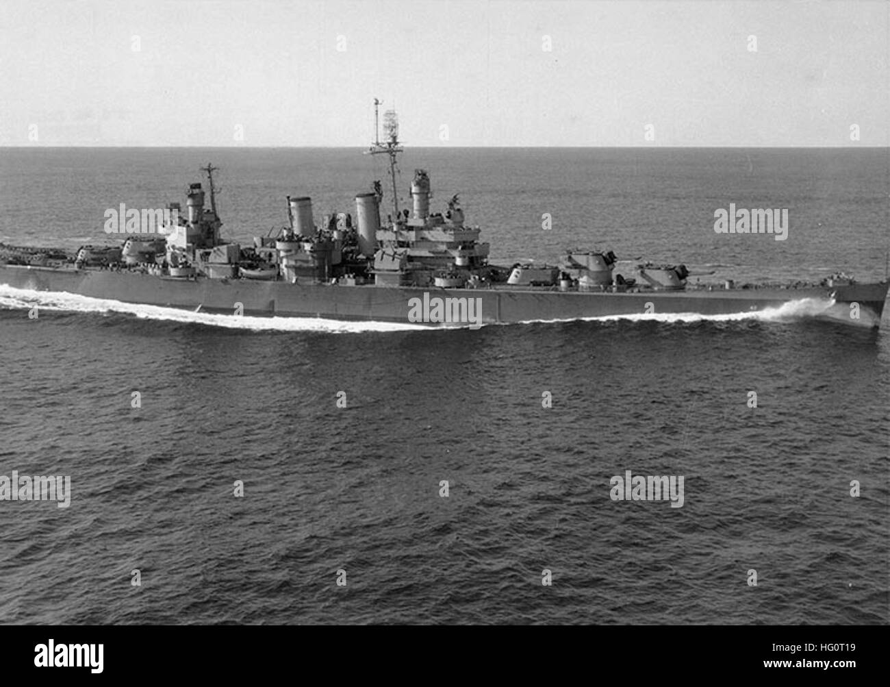 USS Savannah (CL-42) off New England 1944 Stock Photo - Alamy