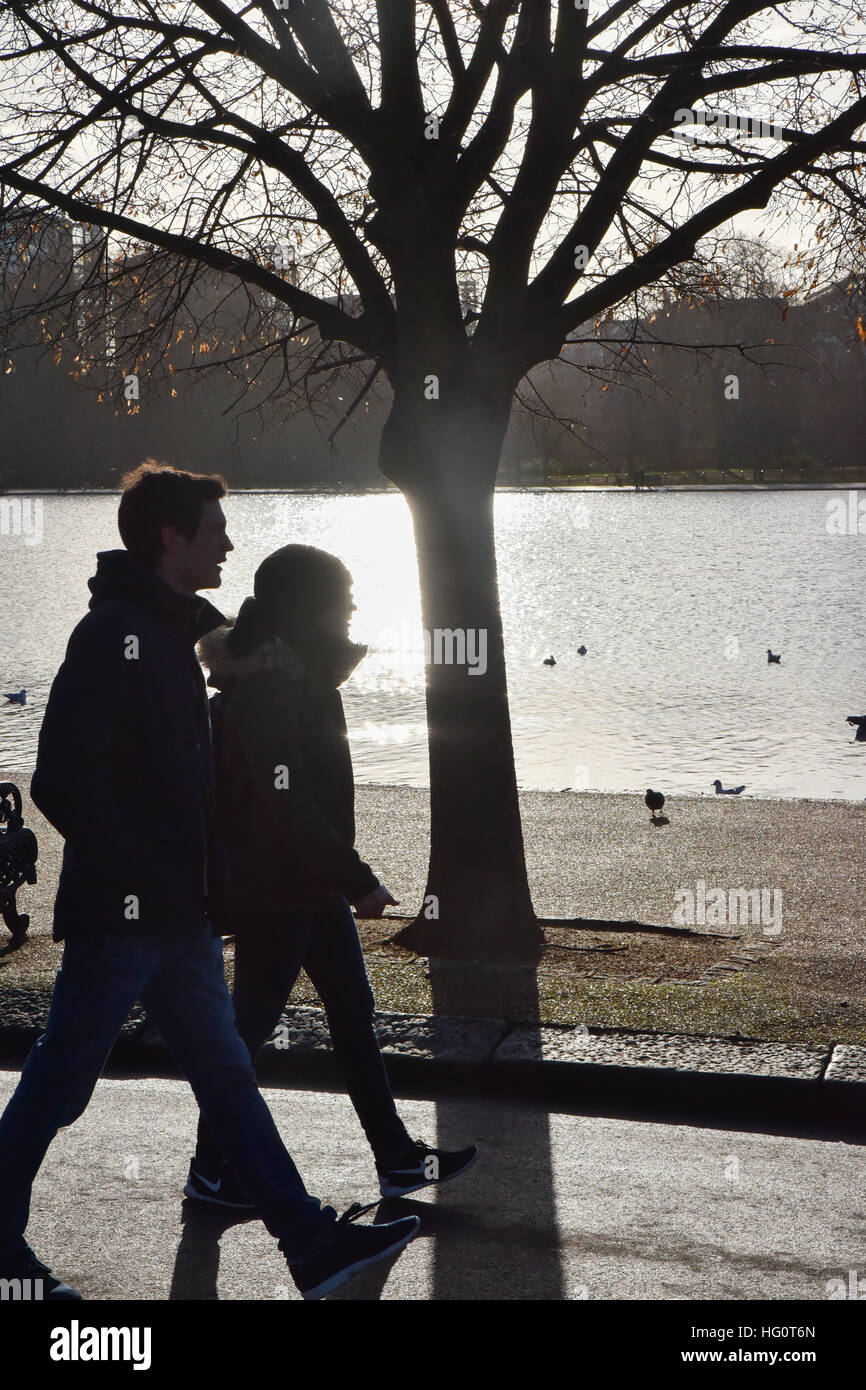 Hyde Park, London, UK. 2nd Jan, 2017. Sunny and cold day in London ...