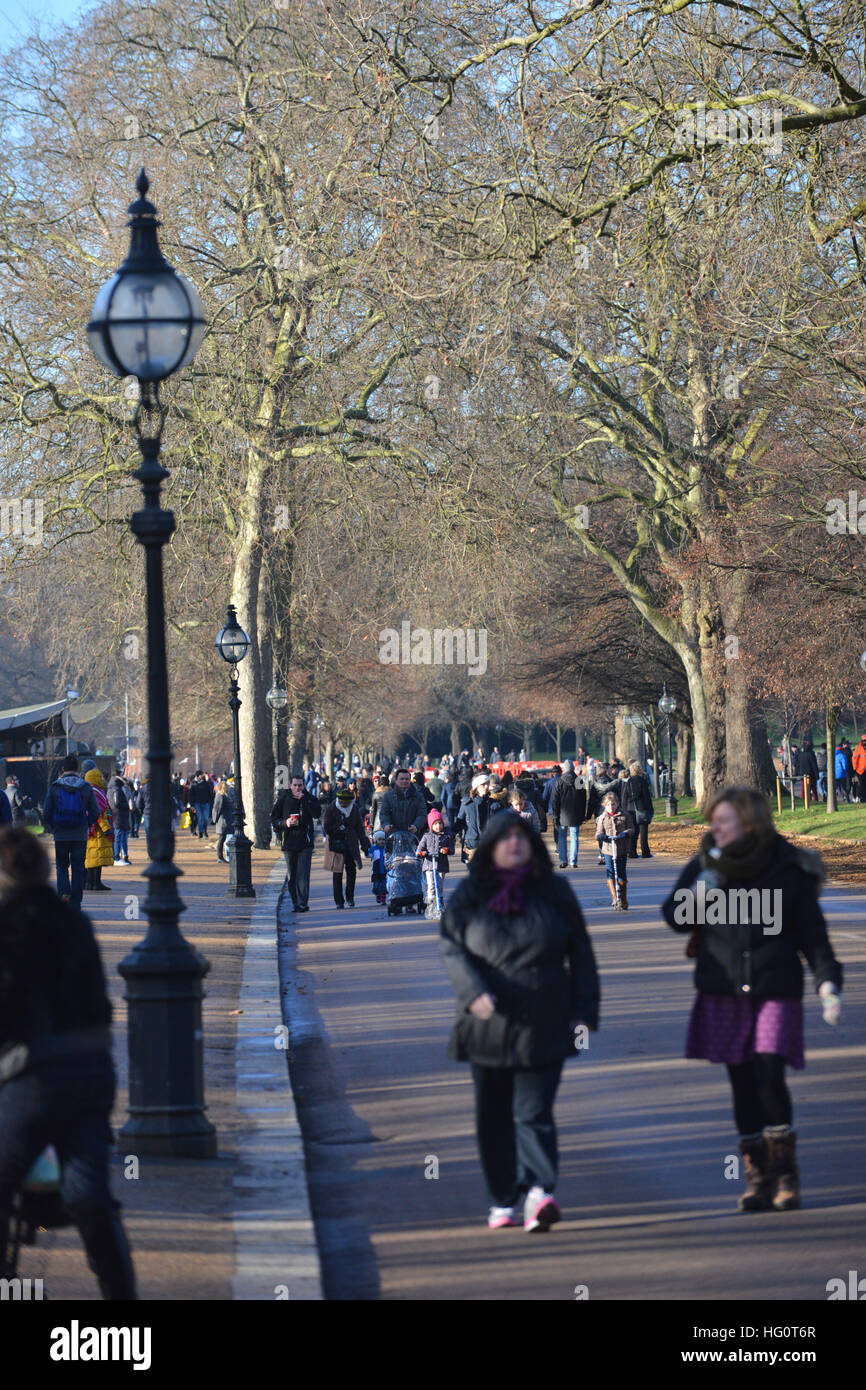 Hyde Park, London, UK. 2nd Jan, 2017. Sunny and cold day in London ...