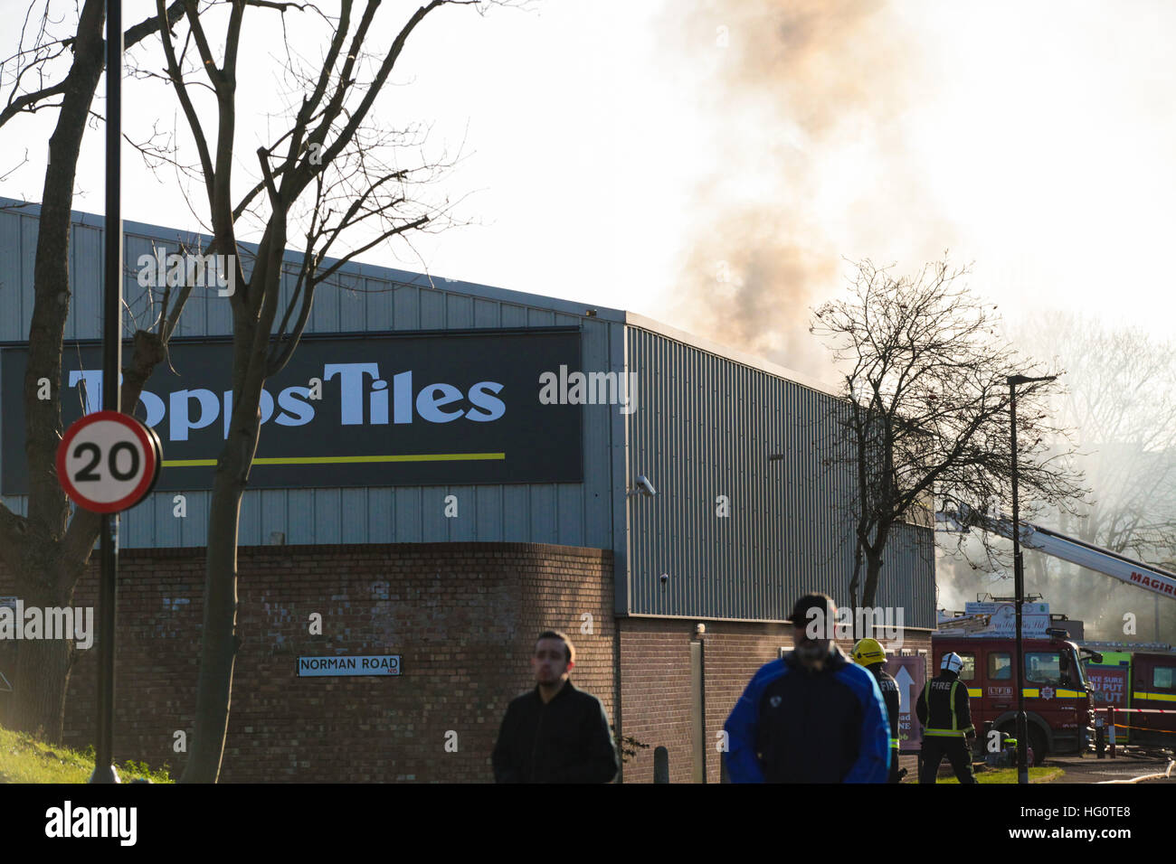 Firefighters At The Scene Of A Fire In Walthamstow High Resolution ...