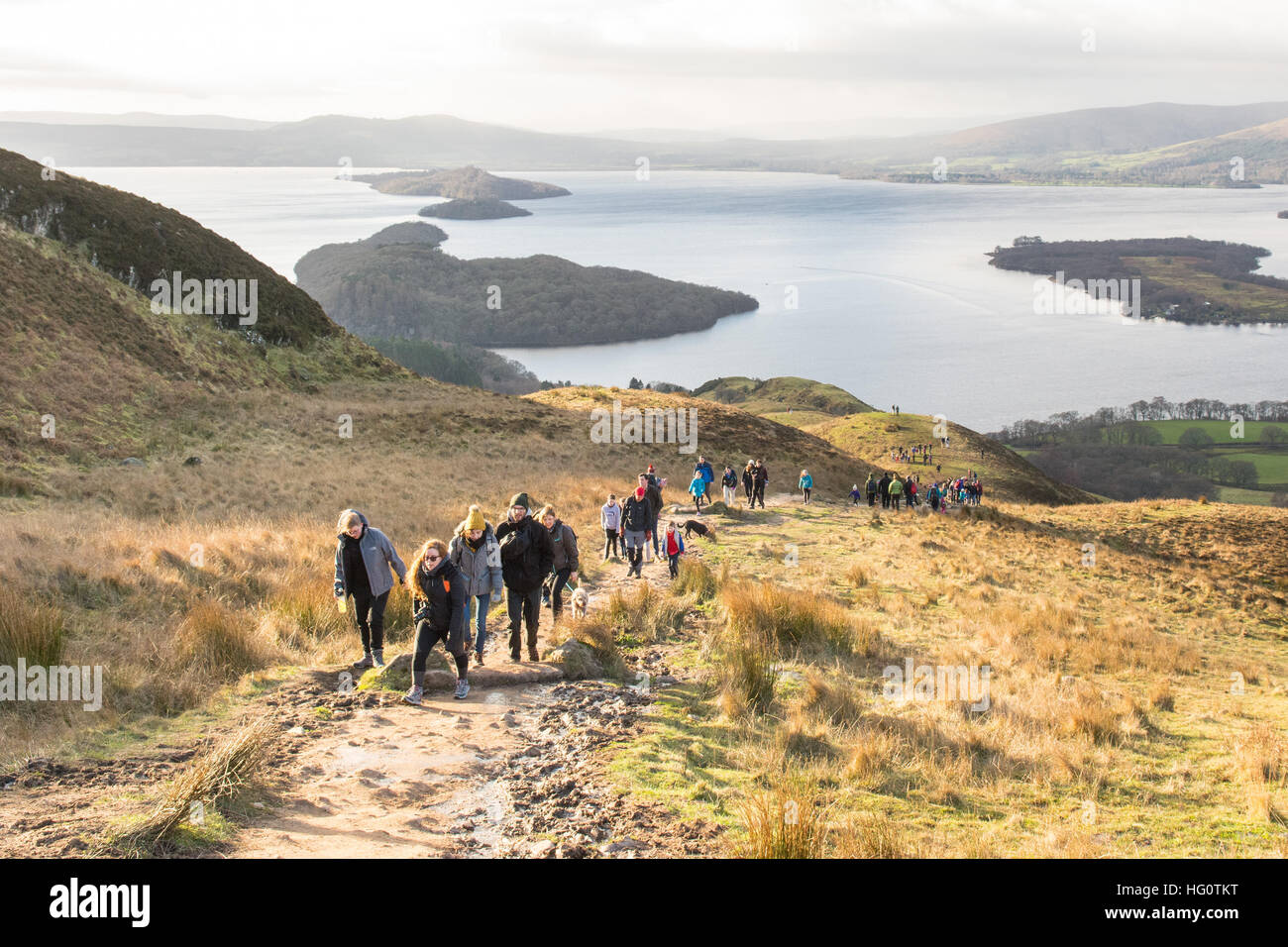 Conic Hill, Balmaha, Loch Lomond, Scotland. 2 January 2017. UK weather ...