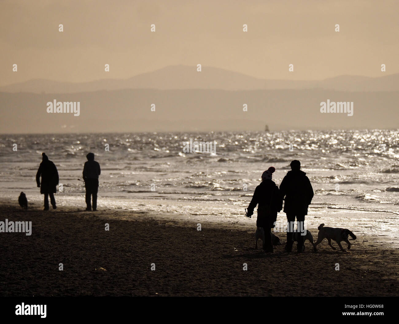 Formby Bay, Merseyside, UK. 2nd Jan, 2017. Weather. People and their ...