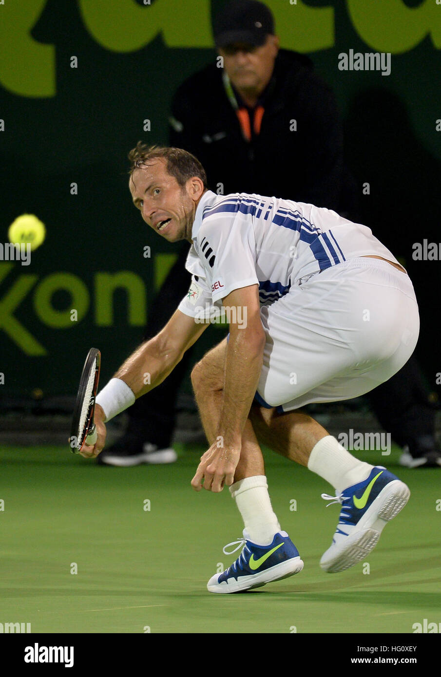 Doha, Qatar. 2nd Jan, 2017. Radek Stepanek of the Czech Republic ...