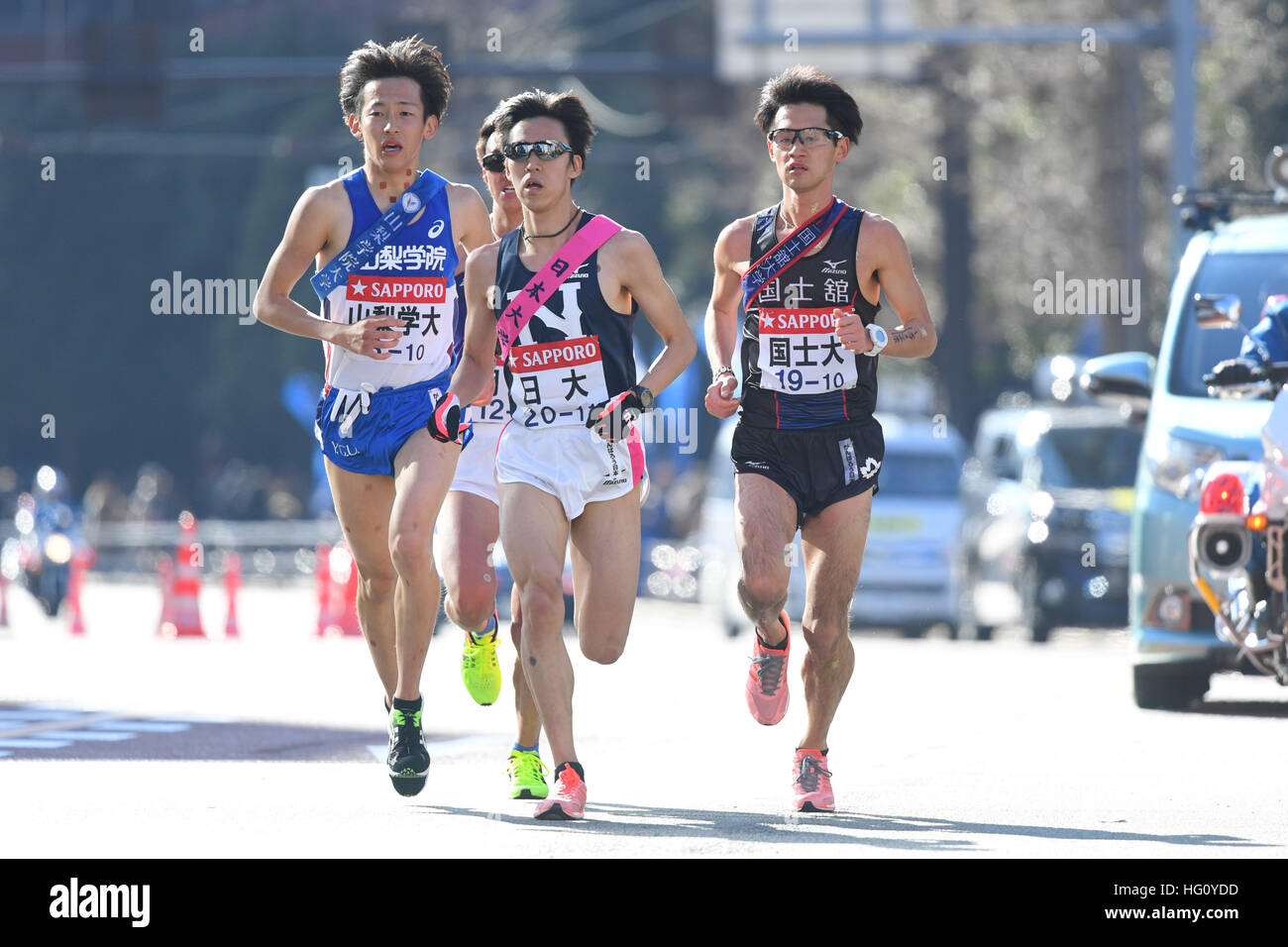 Tokyo, Japan. 3rd Jan, 2017. (L-R) Takuya Kumashiro (), Kazuma Yamazaki ...