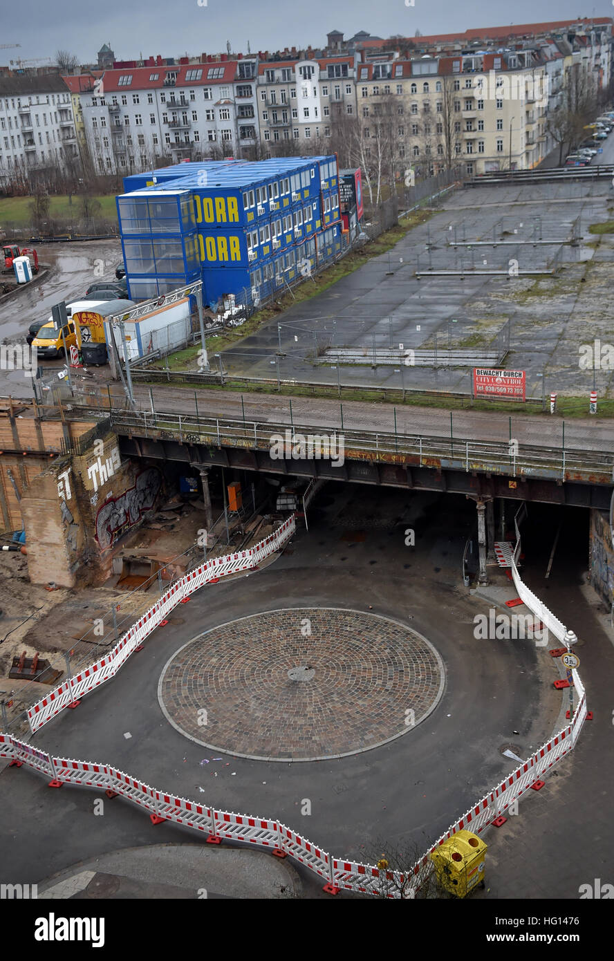Berlin, Germany. 02nd Jan, 2017. A view of the closed-off Gleim tunnel ...