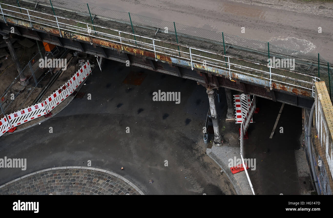 Berlin, Germany. 02nd Jan, 2017. A view of the closed-off Gleim tunnel ...
