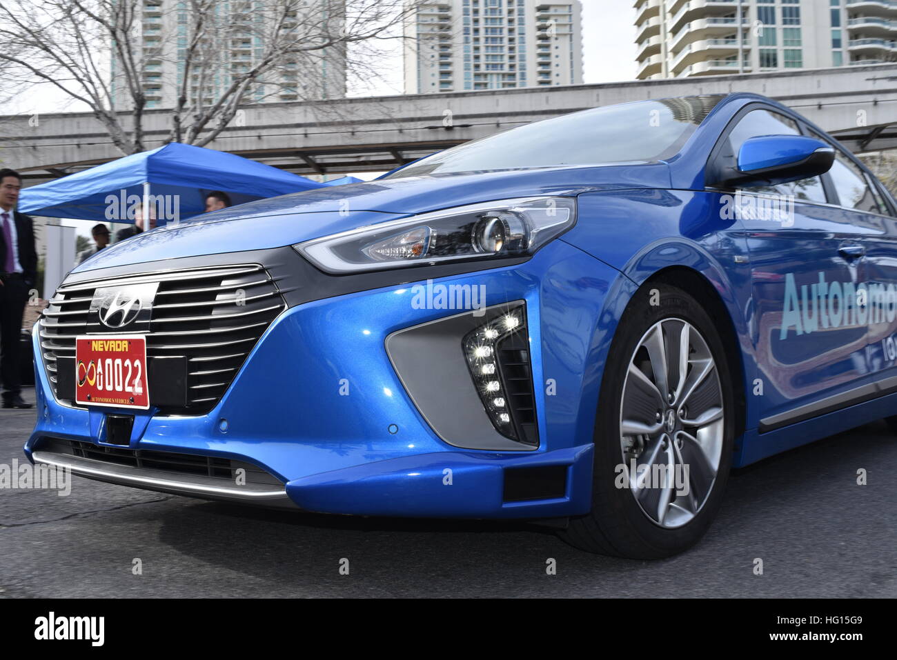 Las Vegas, Nevada, USA, 3rd January, 2017. Hyundai showcases its Ioniq ...