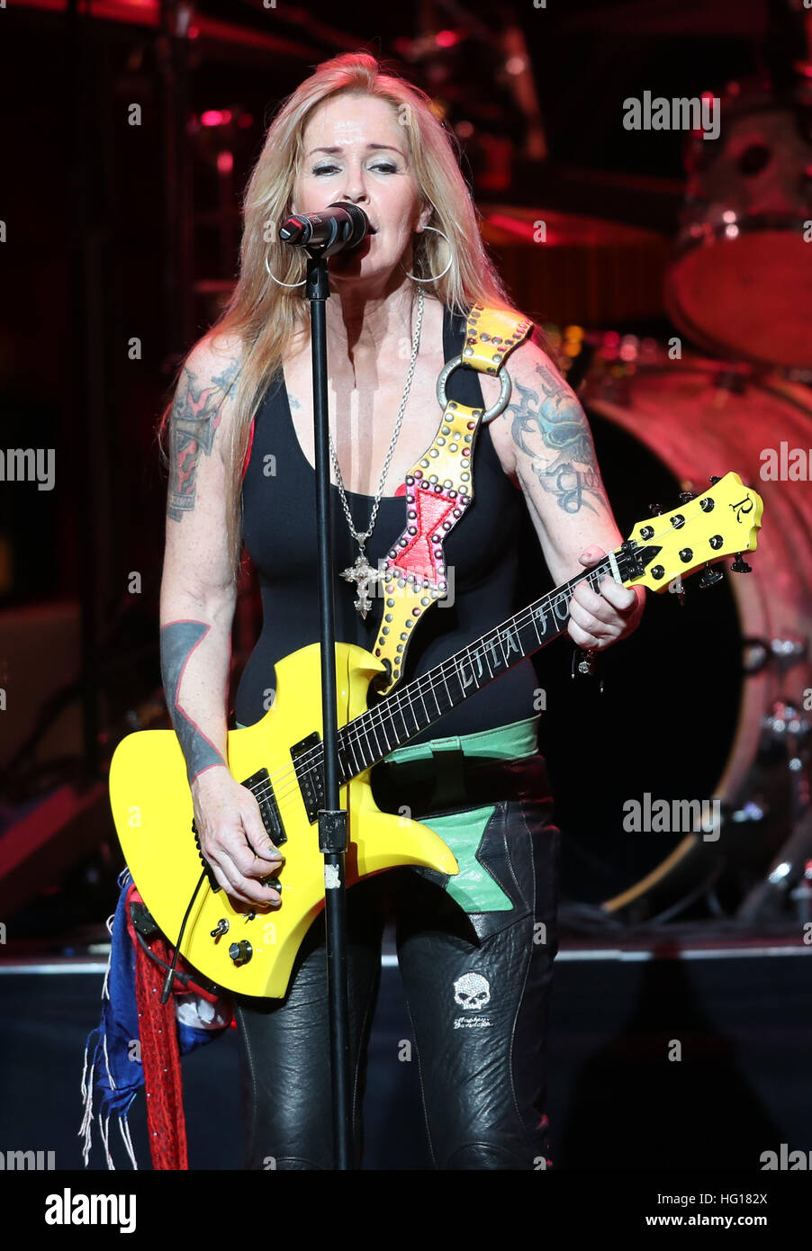 Jacksonville, FL, USA. 30th Dec, 2017. Lita Ford performs during Bret ...