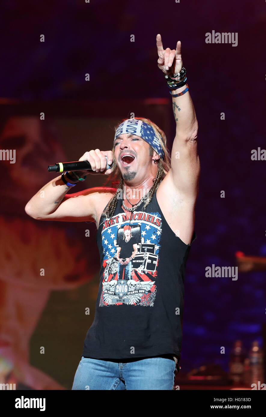 Jacksonville, FL, USA. 30th Dec, 2017. Bret Michaels performs during ...