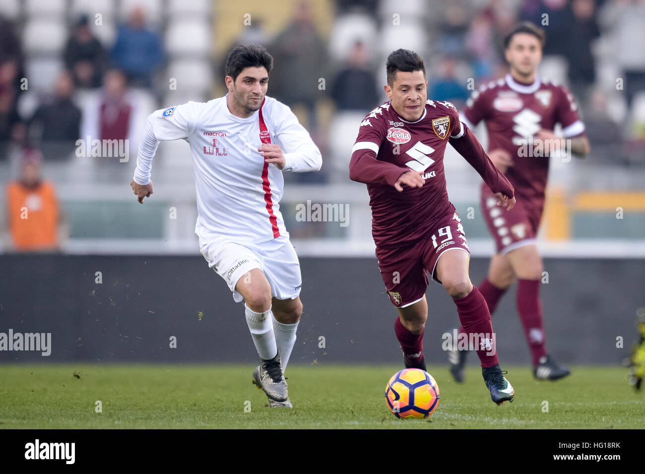 Turin, Italy. 4th Jan, 2017. Juan Manuel Iturbe of Torino FC in action ...