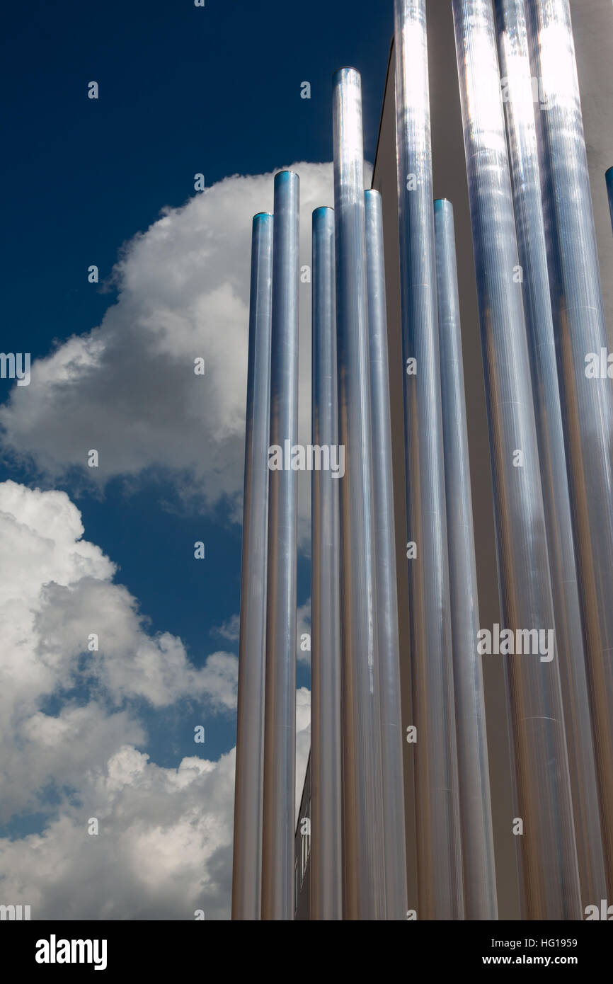 Steel Metallic Pipe and Blue Sky in Background, Modern Architectural ...