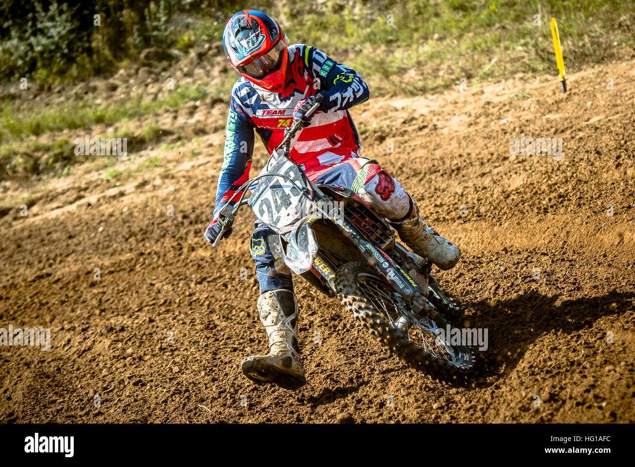 motocross rider in the race Stock Photo - Alamy