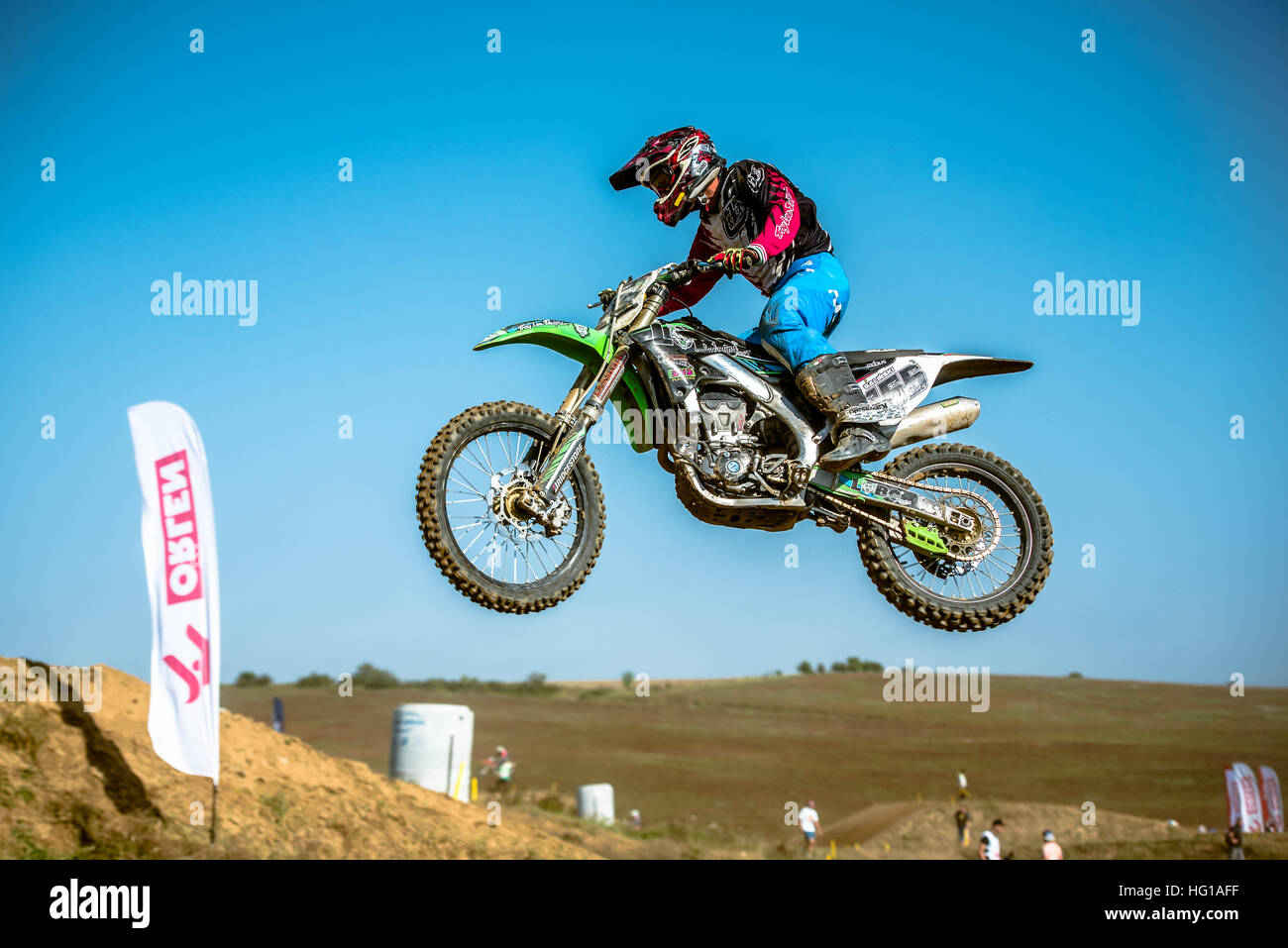 motocross rider in the race Stock Photo - Alamy