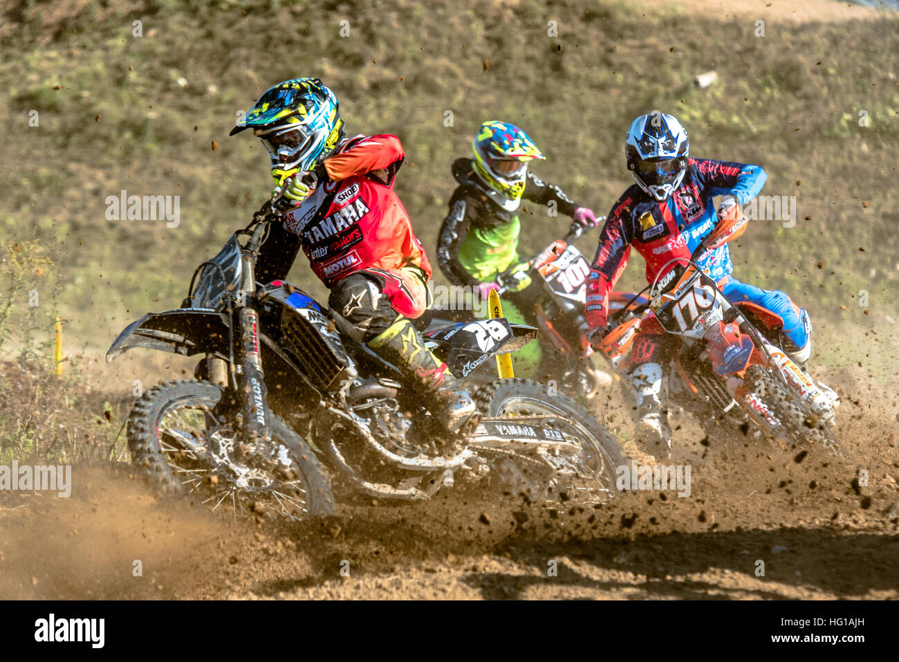motocross rider in the race Stock Photo - Alamy