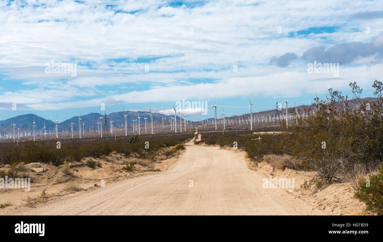 Wind generators, at a desert in Mojave, California, United states of ...