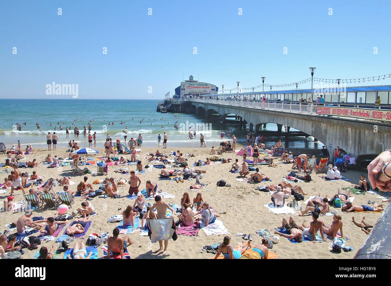 Bournemouth's beach and pier from the promenade Stock Photo - Alamy