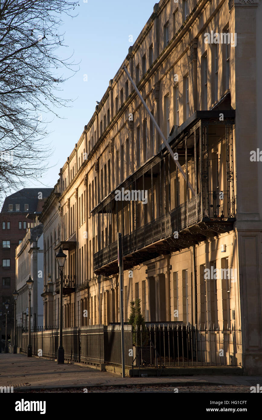 Buildings on Queen Square in Bristol England UK at wintertime Stock ...