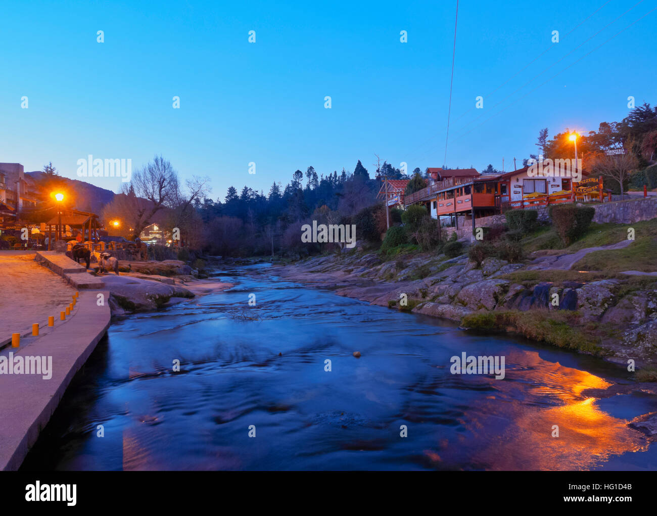Argentina, Cordoba Province, Calamuchita Valley, Twilight view of La ...