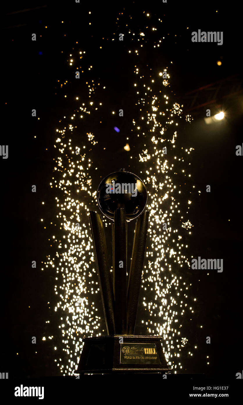 General view of the Sid Waddell trophy ahead of day fifteen of the ...