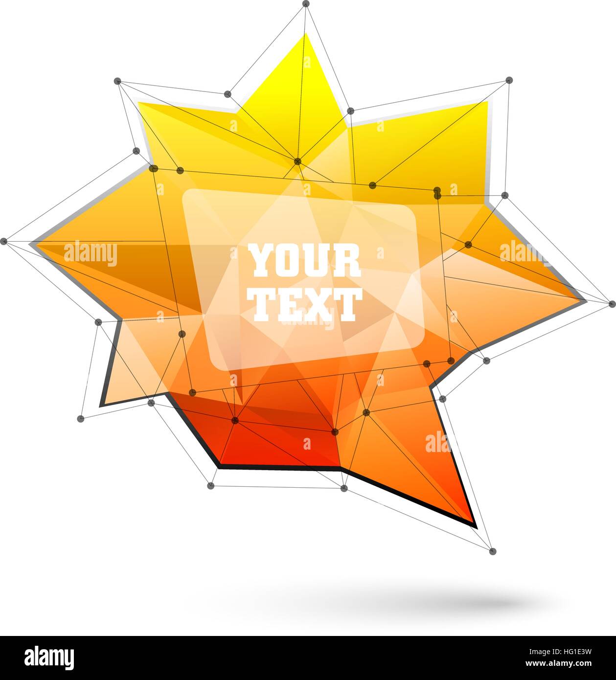 Big triangular trendy bubble. Polygonal vector illustration Stock ...