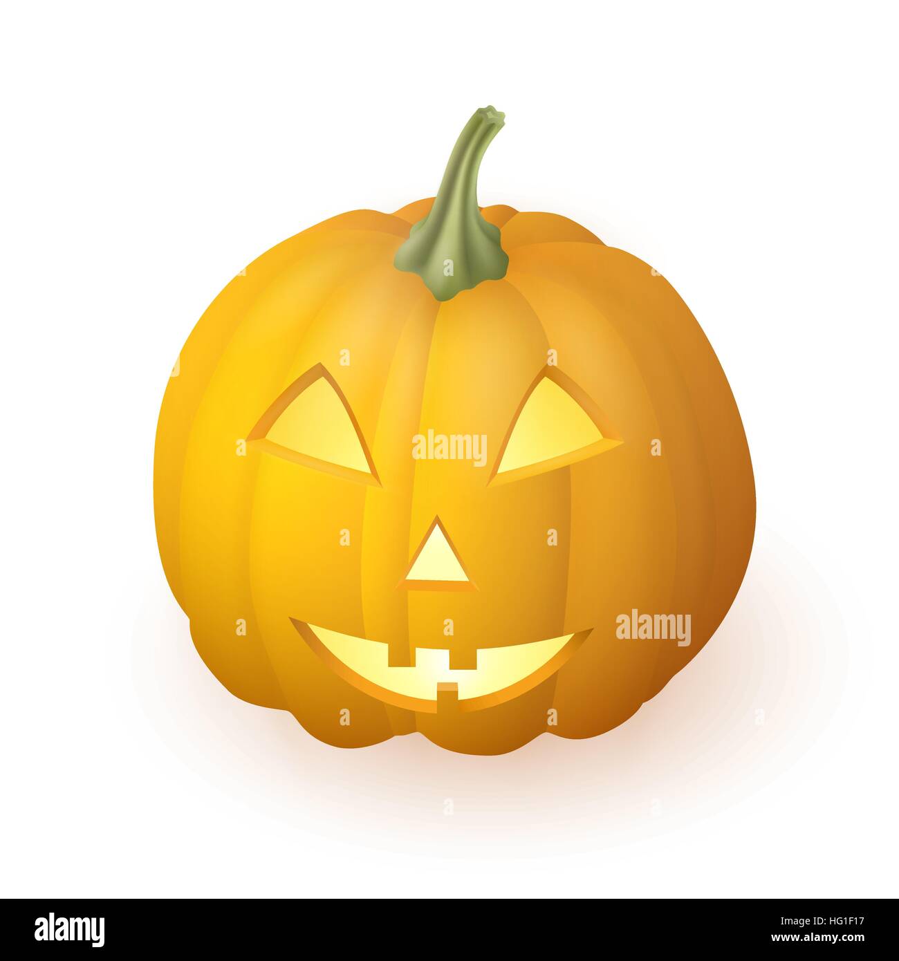 Cartoon funny Jack O Lantern halloween pumpkin with candle light inside ...