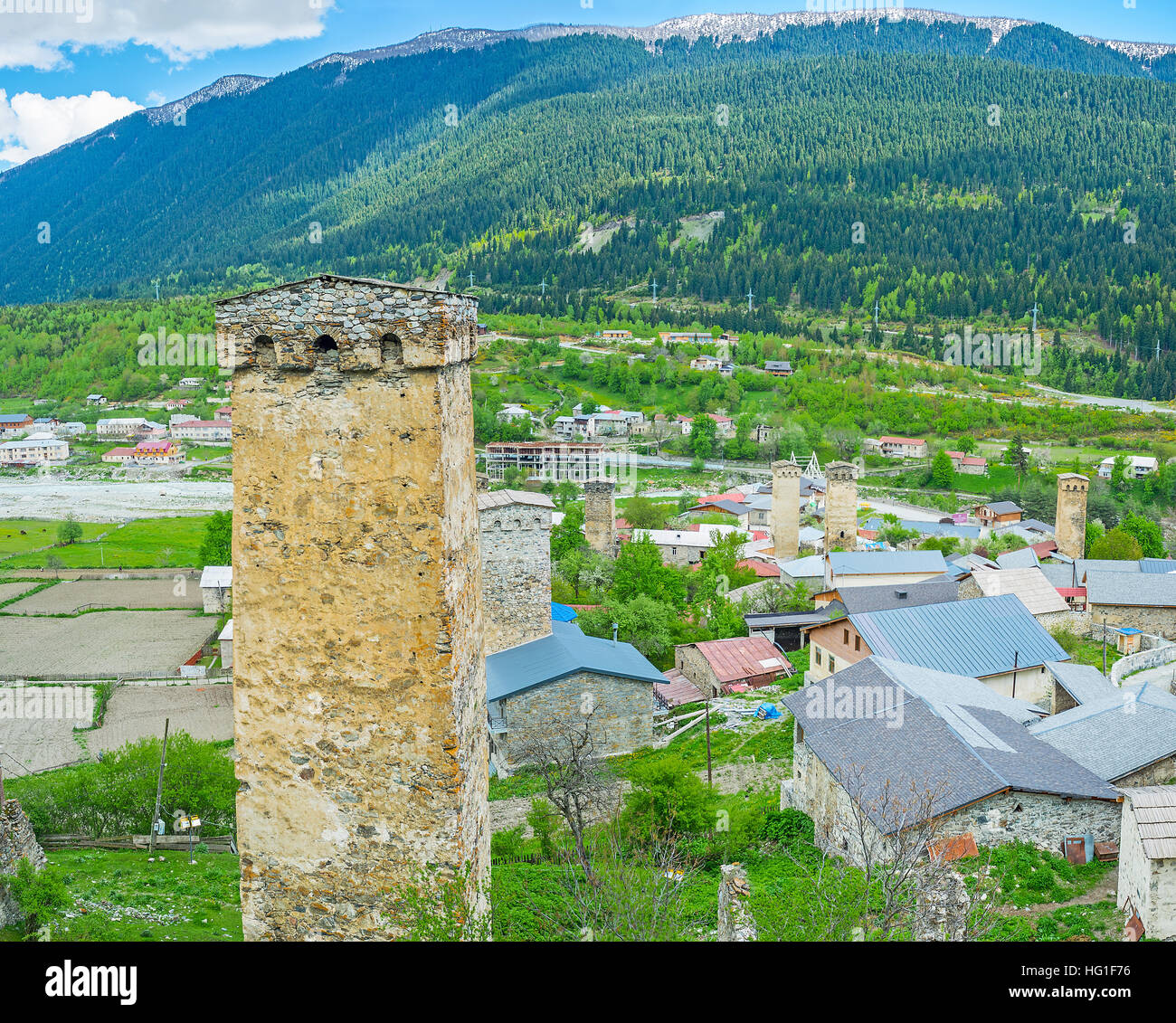 The proud of Upper Svaneti are preserved medieval towers, standing ...