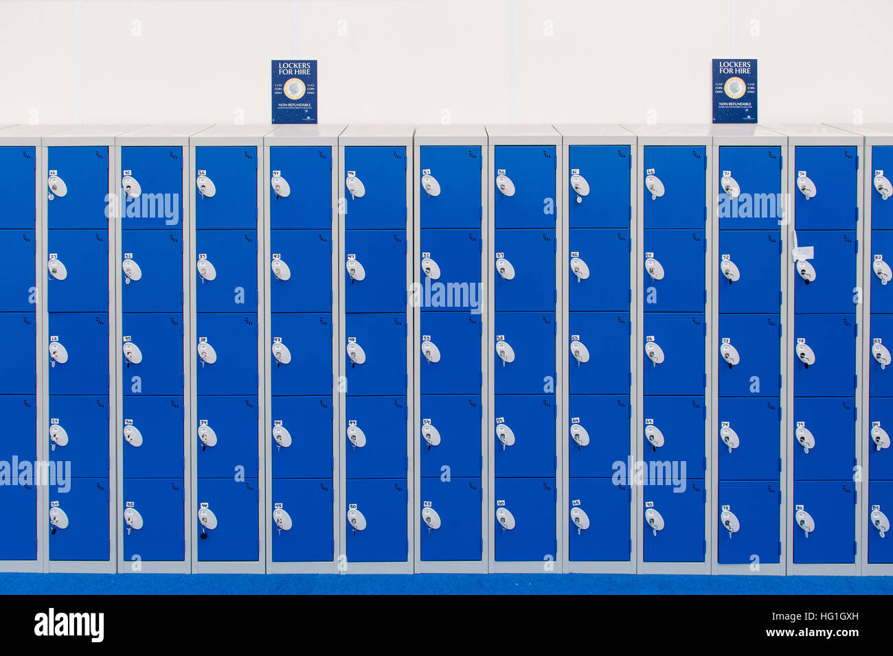 Lockers at a temporary ice rink at the Tower Of London Stock Photo - Alamy