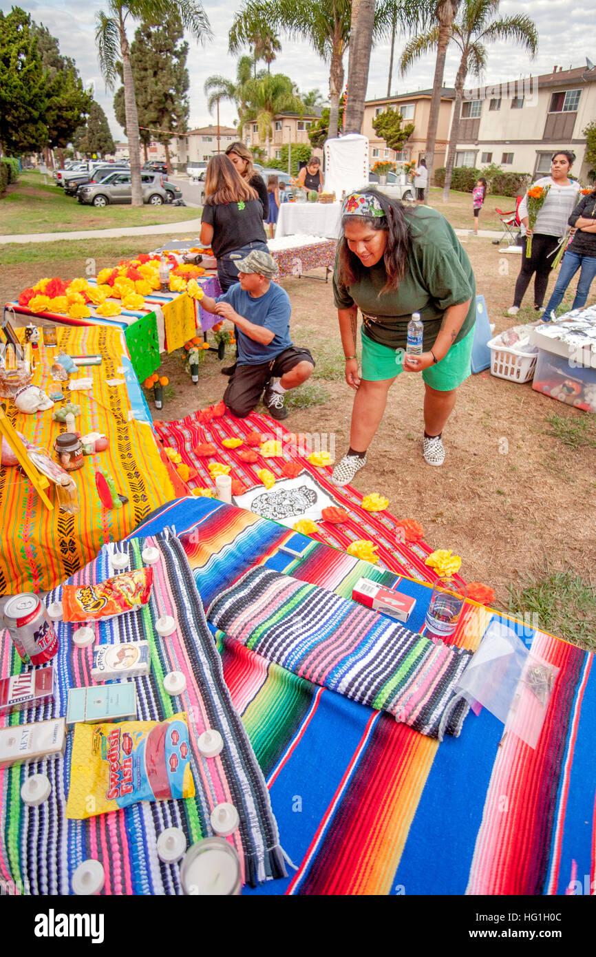 Members of a Hispanic community in Huntington Beach, CA, prepare a ...